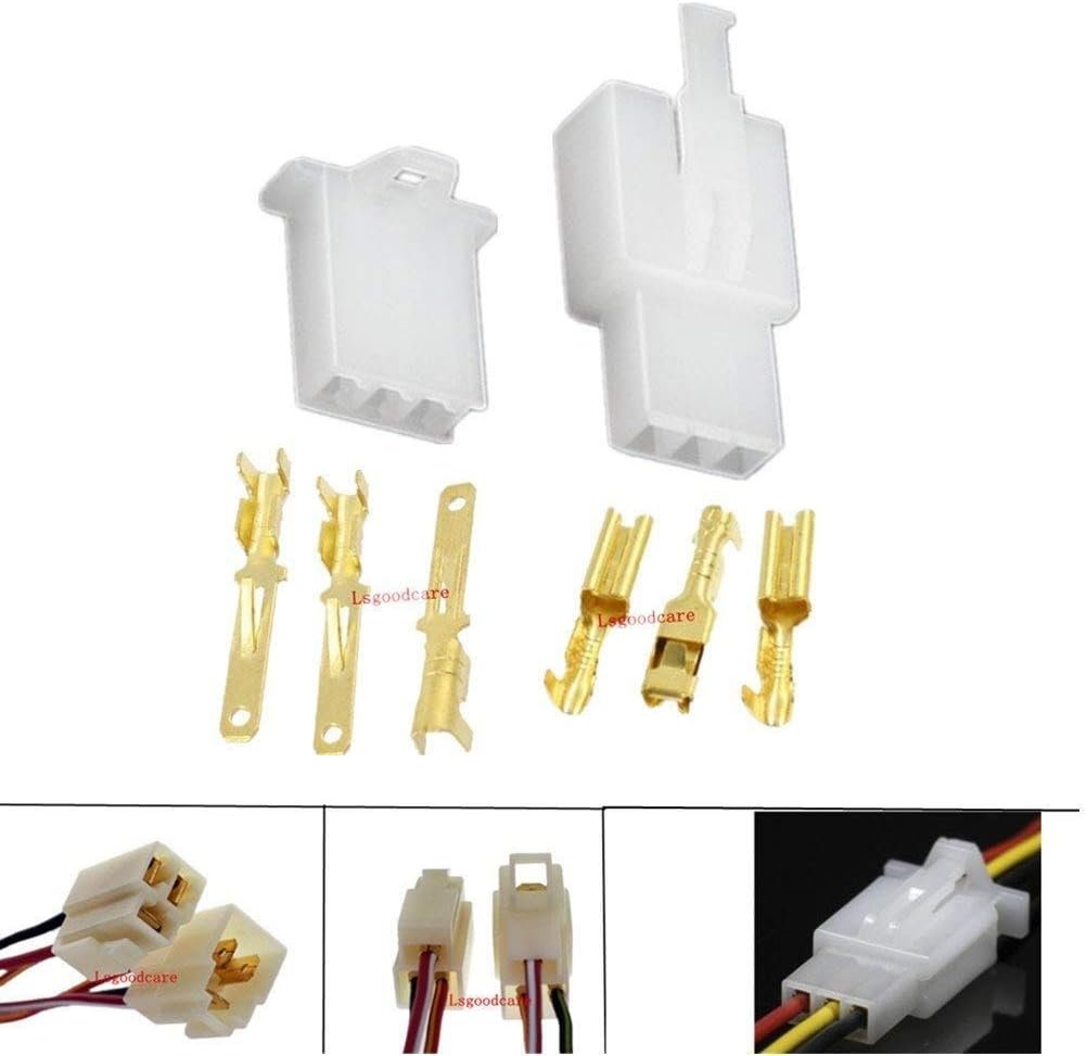 3 Pin (2.8mm) Scooter/Razor Connector Set (1 Male, 1 Female) – Battery ...